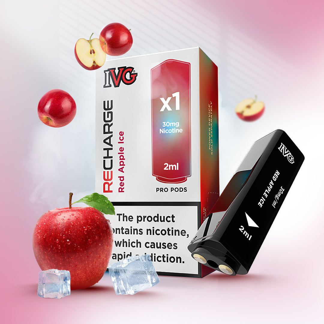 IVG RECHARGE AIR DISPOSABLE PRO POD - RED APPLE ICE – Galaxy Vapers